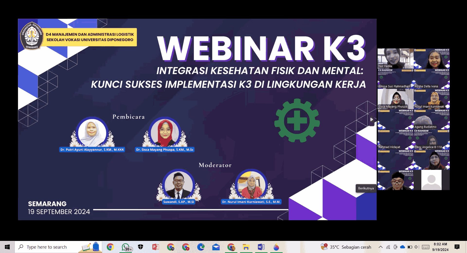 Webinar K3: Mengoptimalkan Kesehatan Kerja Melalui Integrasi Kesehatan ...